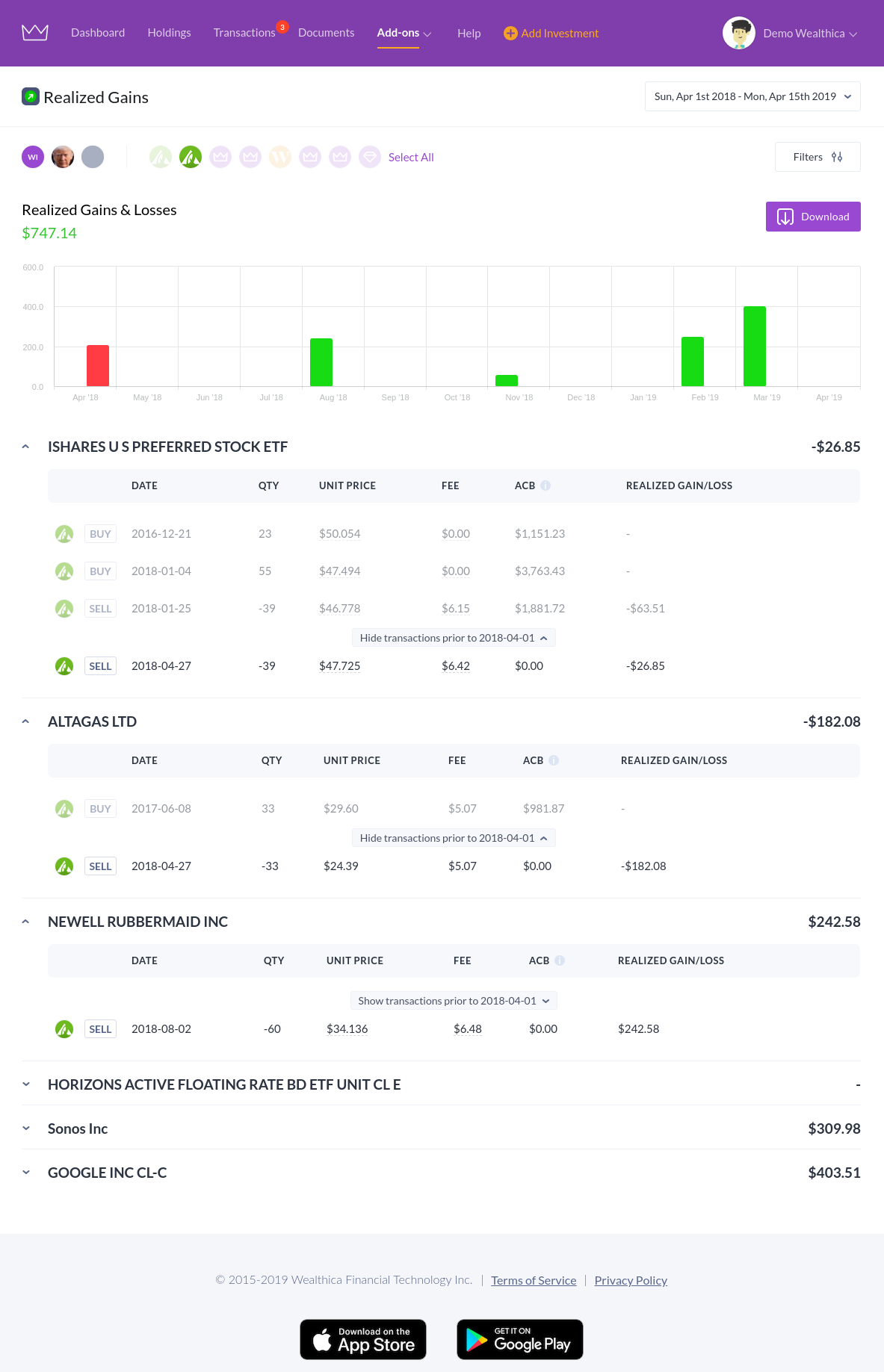 New Realized Gains Reports and the Power of Adjusted Cost Base (ACB ... New Realized Gains Reports and the Power of Adjusted Cost Base (ACB ...